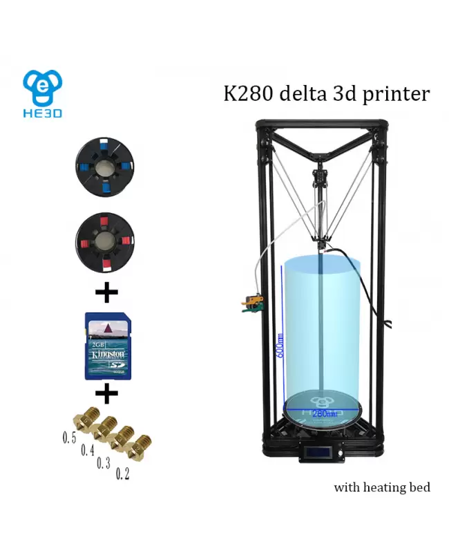 HE3D K280 Large Delta 3D Printer Kit - 3DPrintersBay
