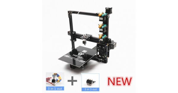 HE3D Ei3 Tricolor/Triple Head 3D Printer Kit with 2 Free Rolls of ...