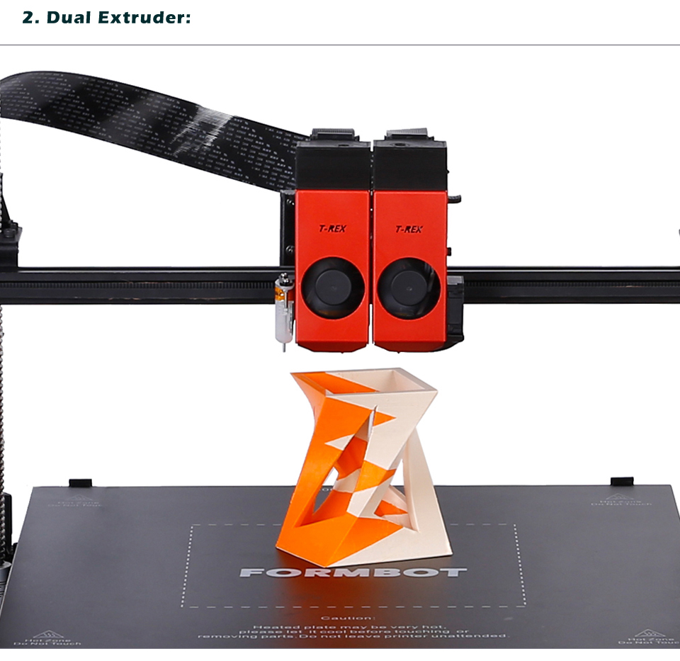 Formbot T Rex 2 with the Massive Build Size 3D Printer 400 x 400 x ...