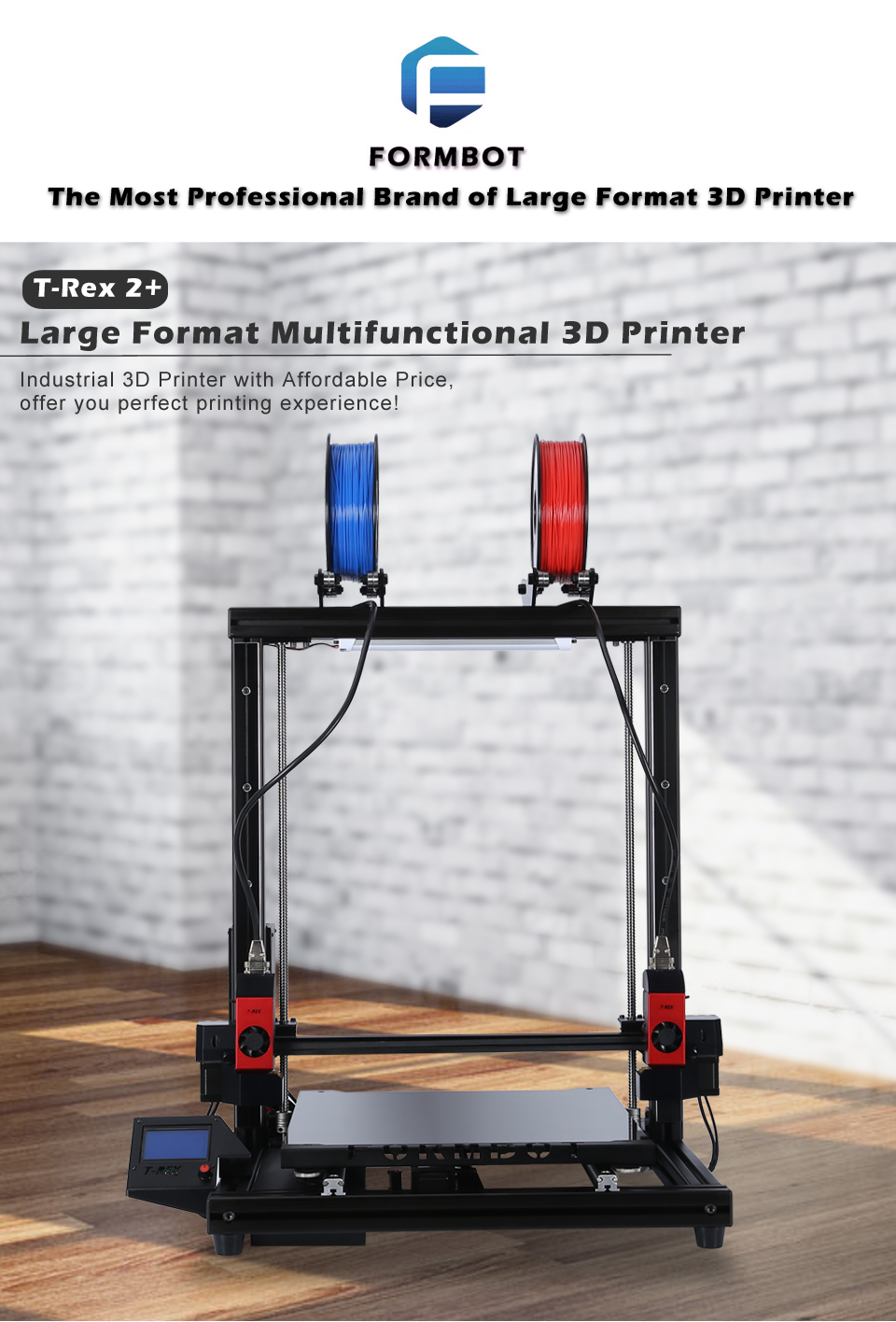 Formbot T-Rex 2+ with the Massive Build Size 3D Printer 400 x 400 x ...