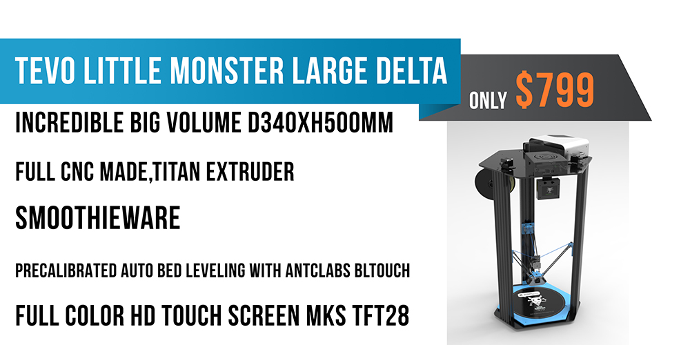 TEVO Little Monster Large Delta 3D Printer Kit Buy Online |3D Printers Bay